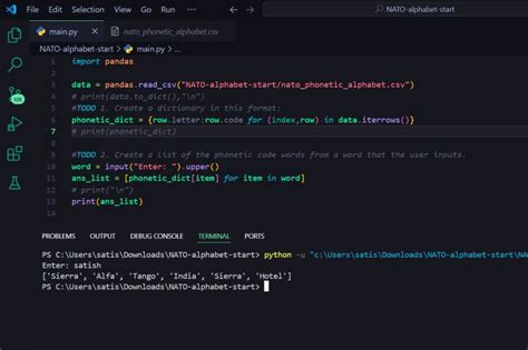 100daysofcode Pythonprogramming Pandasdataframe Natoalphabetproject Datamanipulation