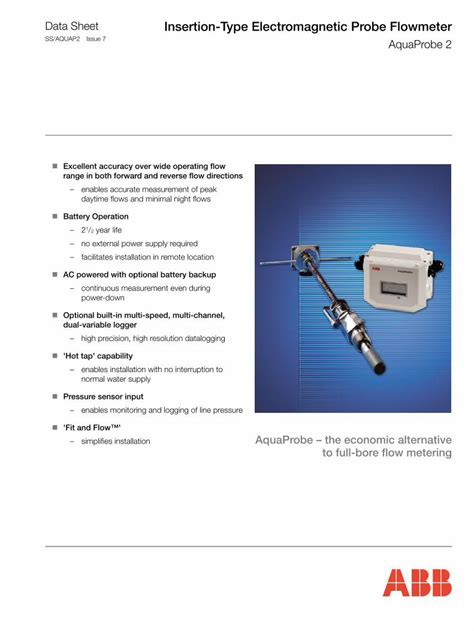 Pdf Data Sheet Insertion Type Electromagnetic Probe Flowmeter