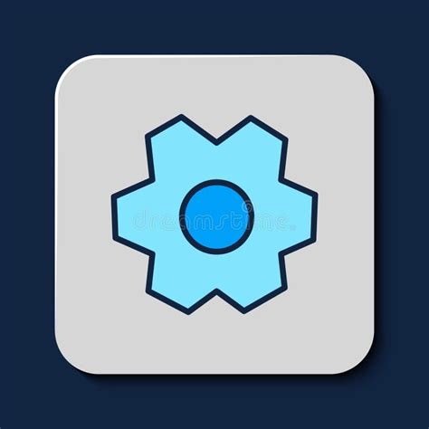 Filled Outline Gear Icon Isolated On Blue Background Cogwheel Gear Settings Sign Cog Symbol