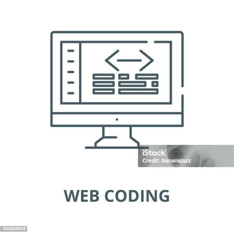 Web 編碼向量線圖示線性概念輪廓符號符號向量圖形及更多互聯網圖片 互聯網 互聯網瀏覽器 名勝古蹟 Istock