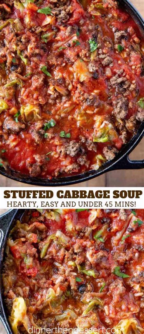 Stuffed Cabbage Soup Dinner Then Dessert