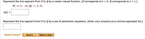 solved represent the line segment from p to q by a