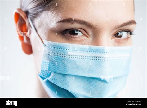 Intimate Closeup Portrait Of Attractive Caucasian Young Woman Wearing