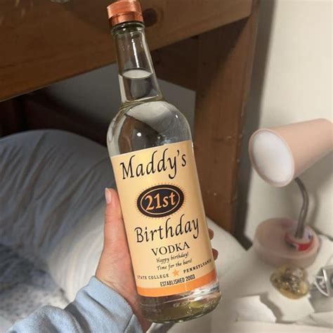Custom 21st Birthday Wine Labelfunny Birthday Thappy Twenty One