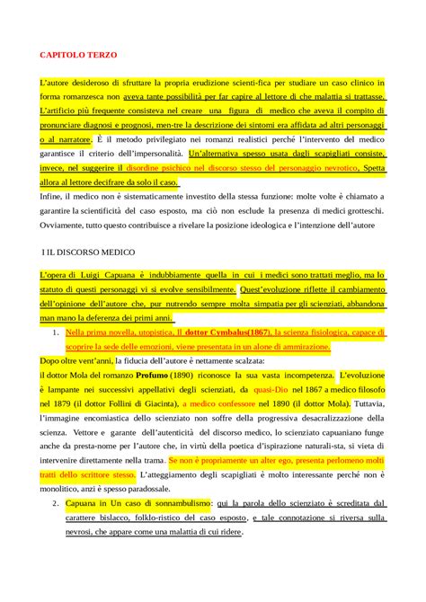 Capuana E Tarchetti Fosca E Profumo Docsity