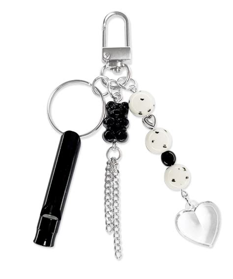 🖤black Whistleandbear Dalmatian Key Ring🧸 블랙 호루라기 곰돌이 달마시안 원석 키링 자체제작