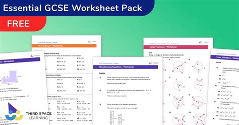 Essential Gcse Worksheet Pack Third Space Learning Worksheets Library