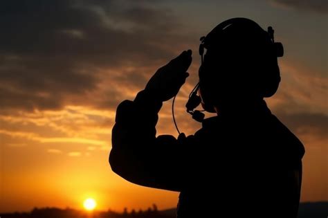 Premium Photo A Soldier In Front Of A Sunset With The Words Army On