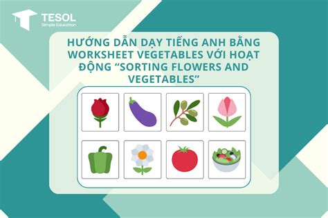 Hướng dẫn dạy tiếng Anh bằng worksheet ôn tập từ vựng chủ đề Vegetables với hoạt động Sorting