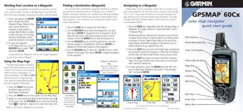 Garmin GPSMAP Cx Quick Reference Guide