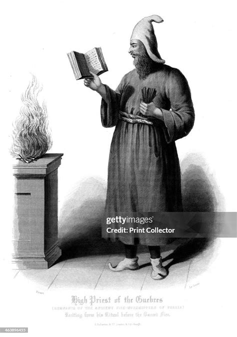 Zoroastrian High Priest Reciting Before The Sacred Fire 19th News