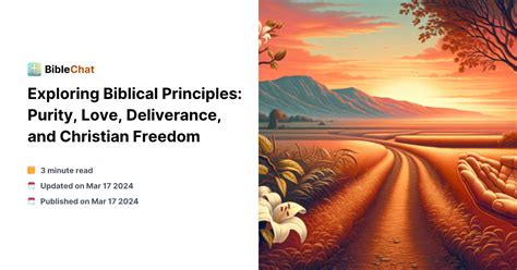 Exploring Biblical Principles Purity Love Deliverance And Christian