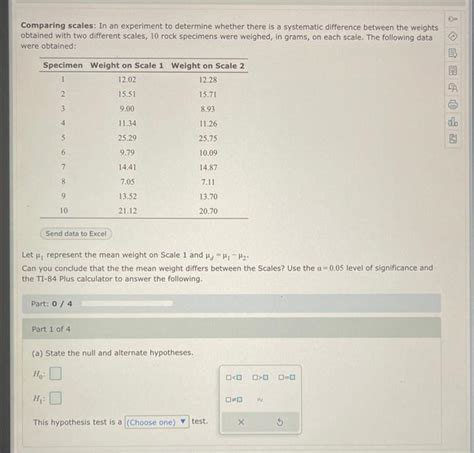 solved comparing scales in an experiment to determine