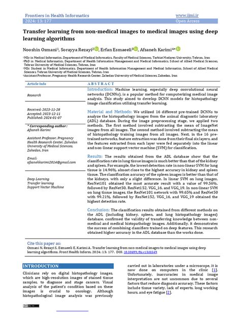 transfer learning from non medical images to medical images using deep