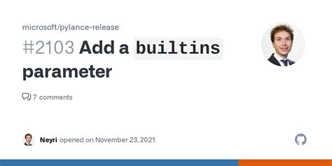 Add A `builtins` Parameter · Issue 2103 · Microsoftpylance Release