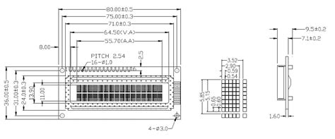 Lcd Cc 1602a Biw W2b E6 C 2x16 Alphanumeric Display With Led