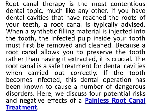 Ppt What Are The Side Effect And Dangers Of Root Canal Treatment