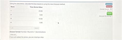 Solved Using The Data Below Calculate The Bias Based On Chegg