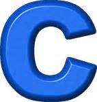Presentation Alphabets Blue Refrigerator Magnet C