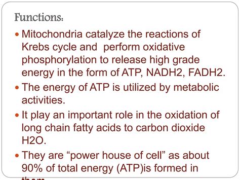 Mitochondria Pptx Biological Sciences Science