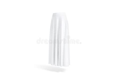 Blank White Women Maxi Skirt Mockup Side View Stock Illustration