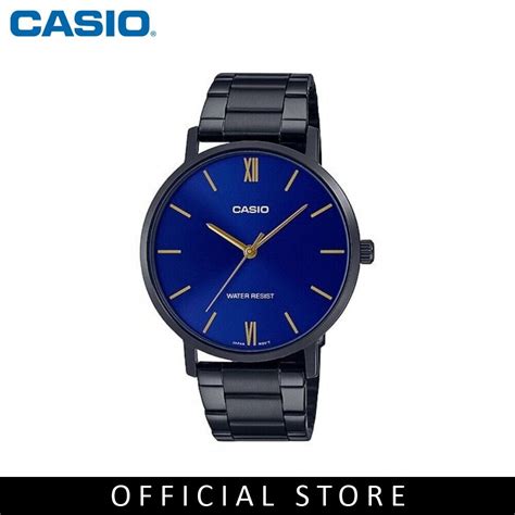 Casio General Mtp Vt01b 2b Black Stainless Steel Band Men Watch Lazada