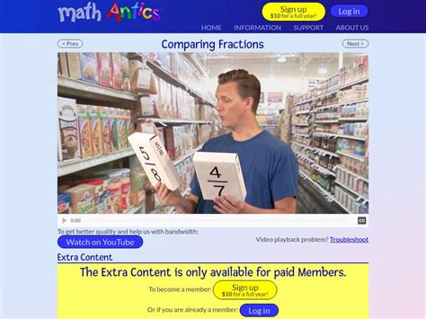 Math Antics Comparing Fractions Instructional Video For 3rd 8th Grade Lesson Planet