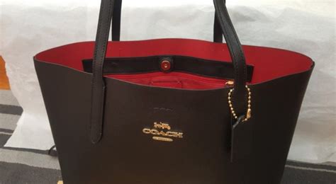 Coach Red Leather Tote Bag