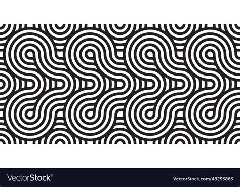 Abstract Lines Geometric Seamless Pattern Rounded Vector Image