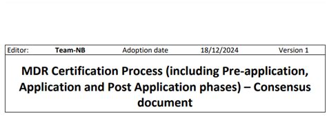 Team Nb Mdr Certification Process Including Pre Application