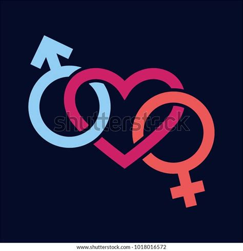 Sex Symbols Shape Heart Male Female Stock Vector Royalty Free