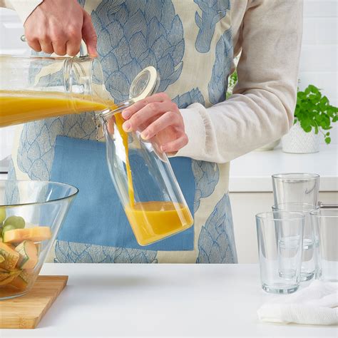 KORKEN 附蓋瓶形萬用罐 透明玻璃 1 公升 IKEA 線上購物