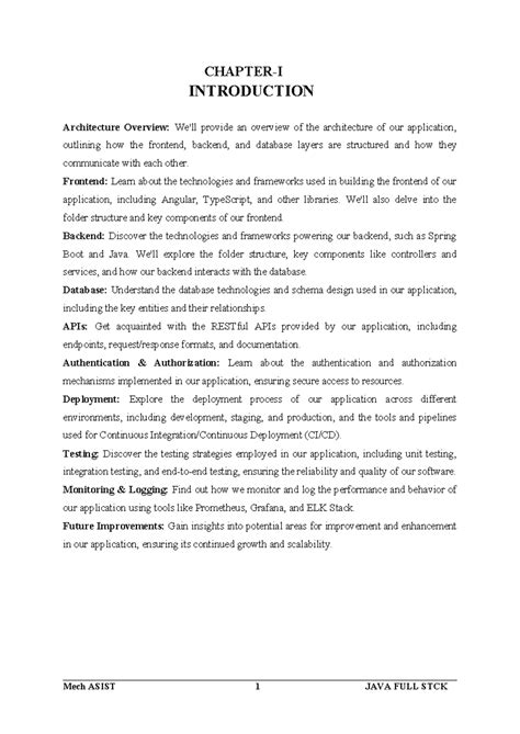 java full stack chapter i introduction architecture overview we ll