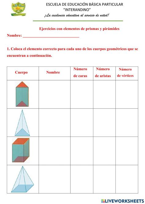 Hojas De Trabajo Sobre Redes De Prismas Y Pirámides