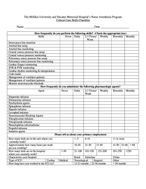 Skills Checklist Template Fill Out And Sign Printable PDF Template