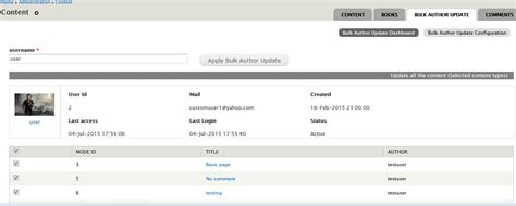Bulk Author Update Drupal Org