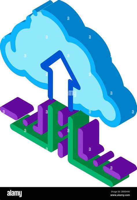 Fintech Cloud Storage Isometric Icon Vector Illustration Stock Vector