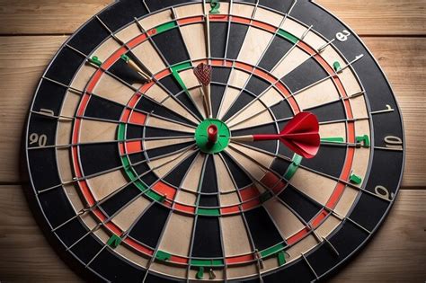 Premium Photo Target Dart Pin On Center Point Dartboard Marketing