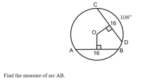 Solved O D A B Find The Measure Of Arc AB Chegg Com