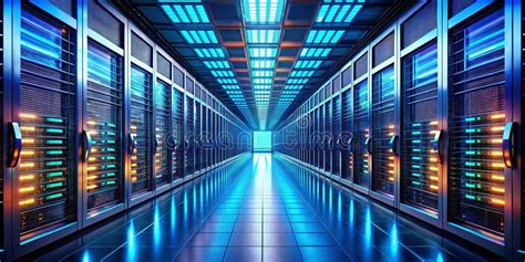 A Stunning Panoramic View Of A Cuttingedge Data Center Server Room Hallway Exploring Advanced