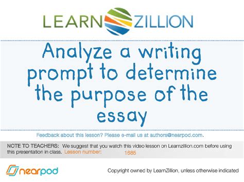 Analyze A Writing Prompt To Determine The Purpose