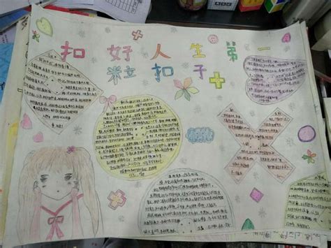 开展 扣好人生第一粒扣子 争做新时代好少年 主题绘画 手抄报比赛活动 扣子主题手抄报图片大全