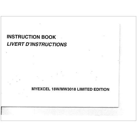Janome My Excel 18W Limited Edition Instruction Manual