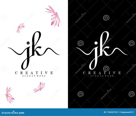 Handwriting Script Letter Jk Kj Logo Design Vector Stock Vector Illustration Of Jkkj