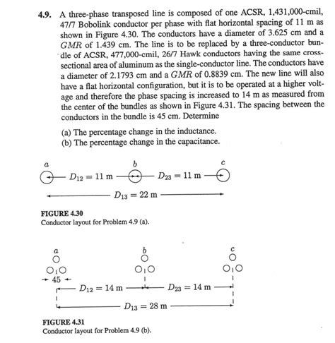 Solved 4 9 A Three Phase Transposed Line Is Composed Of One