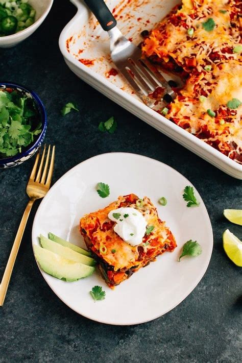 Sweet Potato Black Bean Enchilada Bake Eating Bird Food