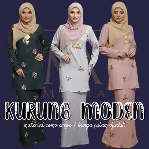 Baju Kurung Moden Potongan Loose Kurung Cikgu Bf Friendly Como Crepe