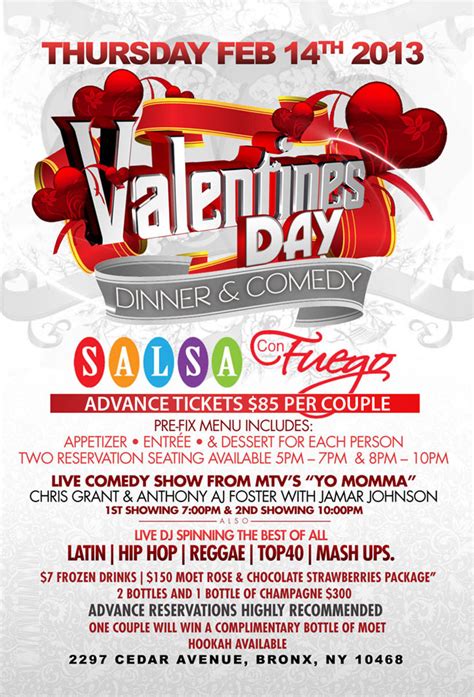 Valentines Day Dinner And Comedy Show At Salsa Con Fuego Tickets Thu