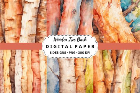 Wooden Tree Bark Digital Paper Graphic By Pcudesigns Creative Fabrica