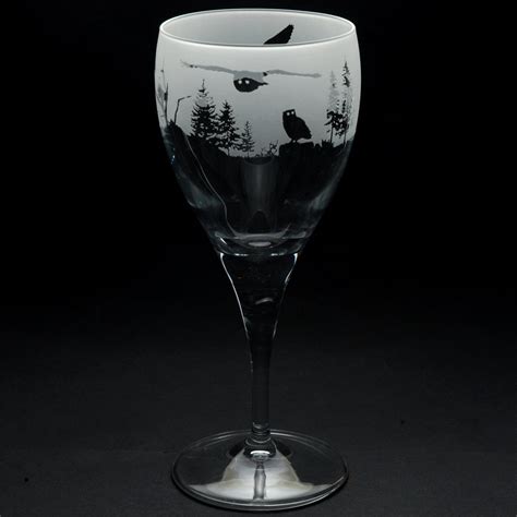 Owl Wine Glass Engraved By Glyptic Glass Great British Products